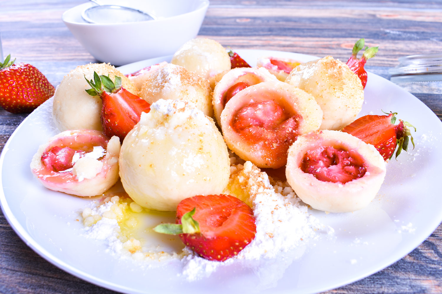 Jahodové knedlíky s tvarohem - Remoska